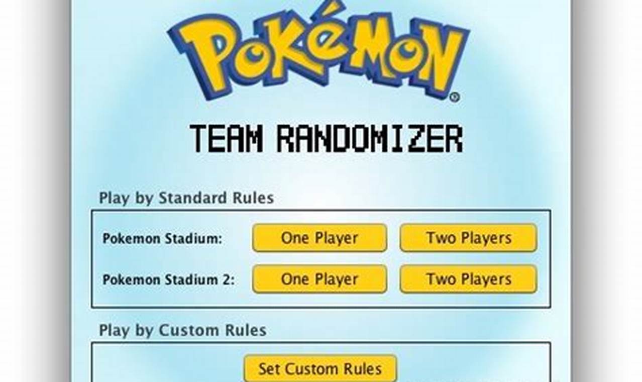 Build Your Dream Team: Pokmon Team Randomizer Generator Tool